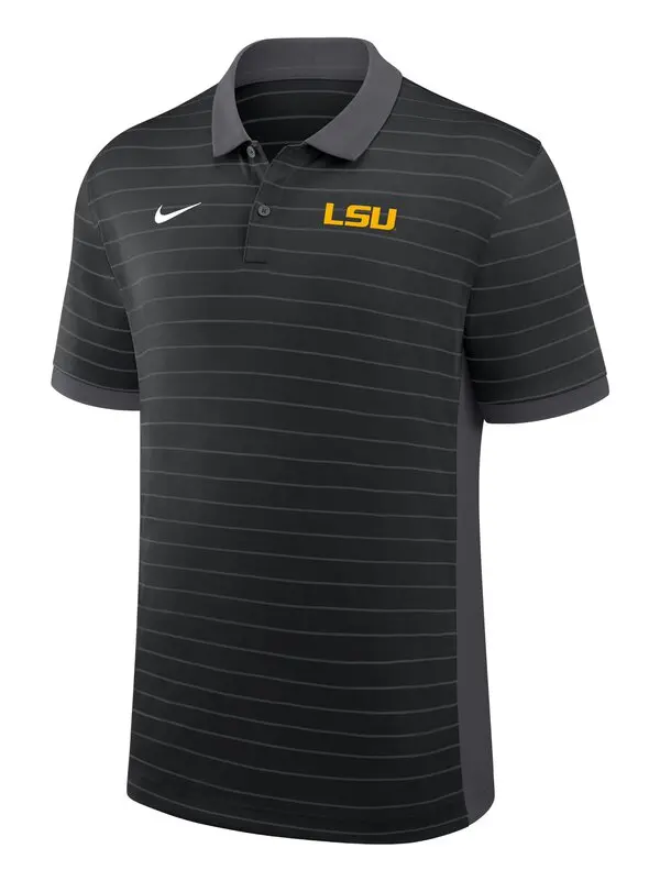 Nike Lsu Sideline Victory Stripe Dri-fit College Polo - Black