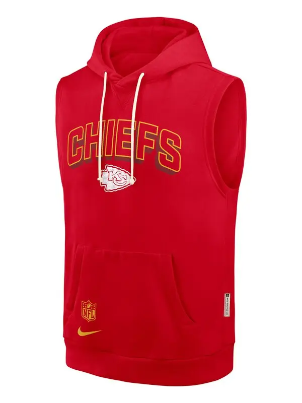 Nike Kansas City Chiefs Sideline Dri-fit Nfl Sleeveless Pullover Hoodie - Red