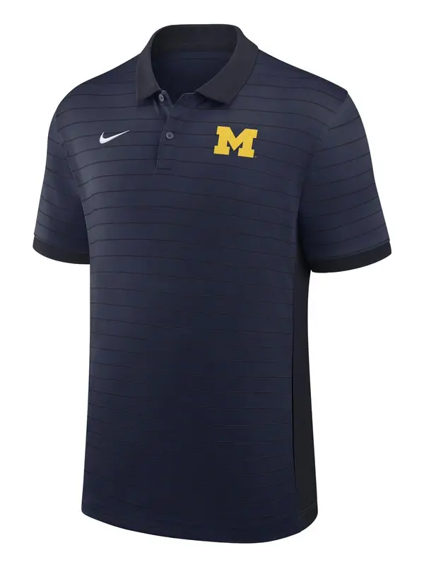 JORDAN Michigan Sideline Victory Stripe Brand Dri-fit College Polo - Blue
