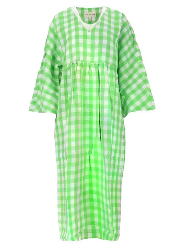 Mara Hoffman Checked Midi Dress - Green