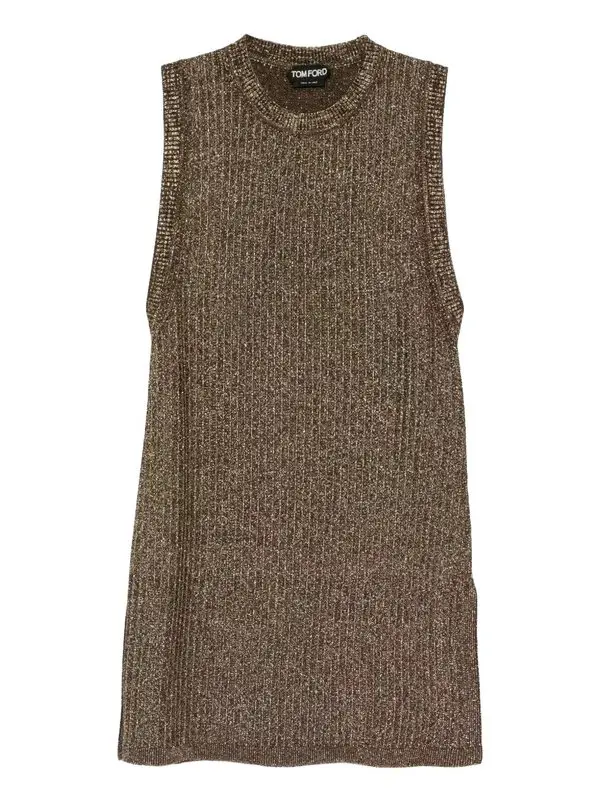 TOM FORD Knitted Side-slits Vest - Brown