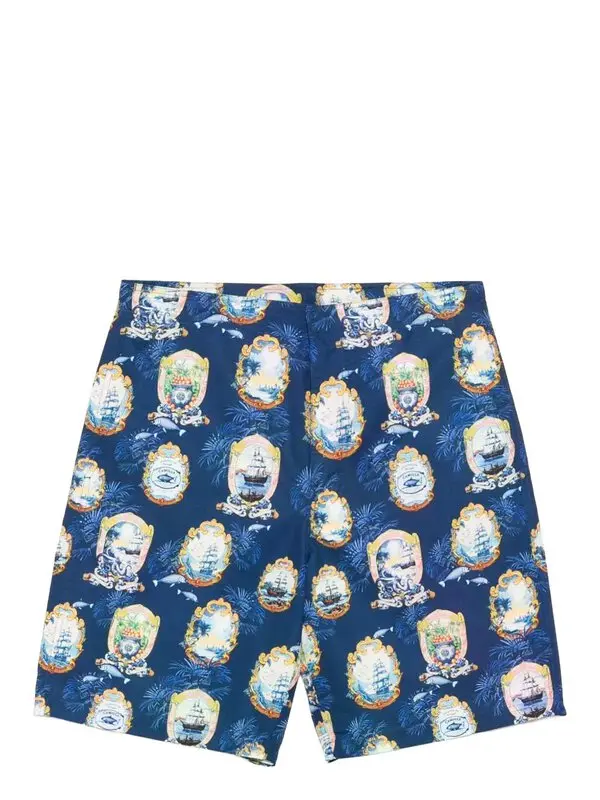 Camilla Graphic-print Shorts - Blue