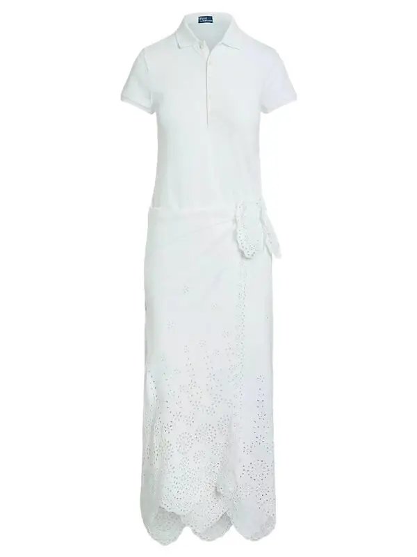 Polo Ralph Lauren Polo Shirt Maxi Dress - White