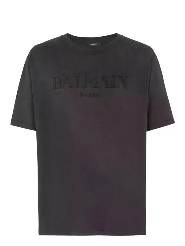 Balmain Logo-embroidered T-shirt - Grey