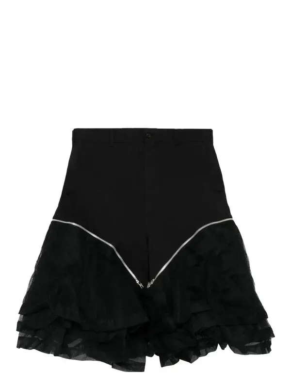 Comme Des Garçons Ruffled Shorts - Black