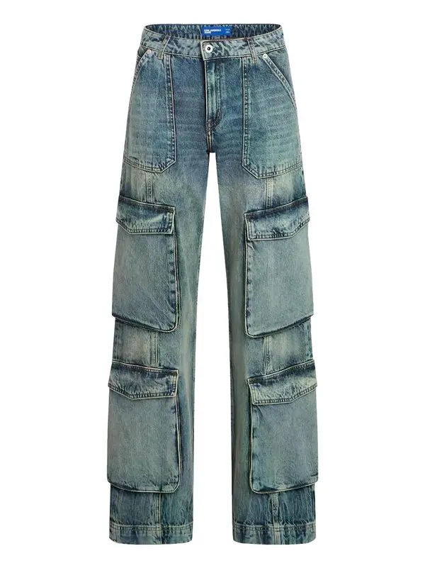 Karl Lagerfeld Relaxed Cargo Jeans - Blue
