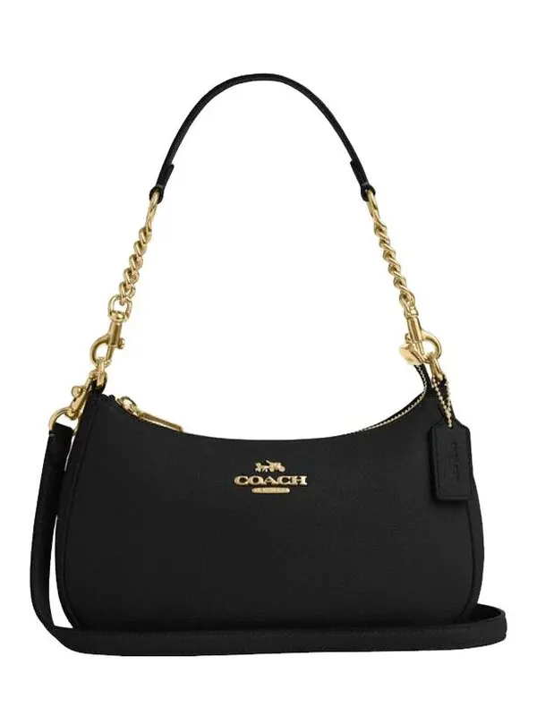 COACH Teri Shoulder Bag - Pebbled Leather/gold/black