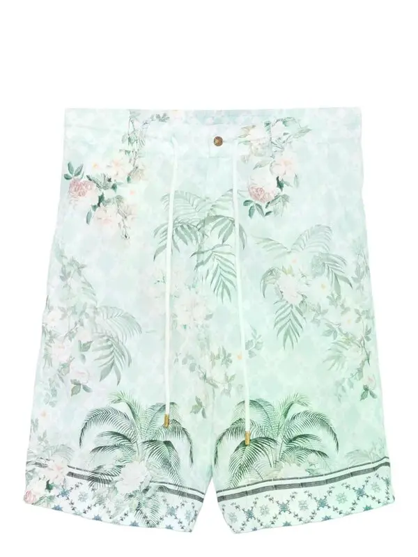 Camilla Jardim Party-print Shorts - Green