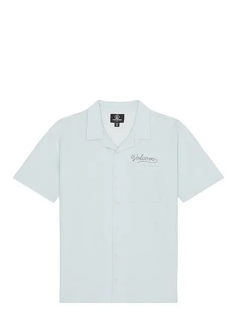 Volcom Otis Stone Camp Shirt In Baby Blue - Carolina Blue