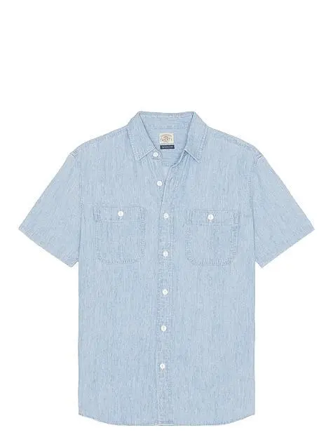 Faherty Brand Tried And True Chambray Shirt In Blue - Vintage Indigo