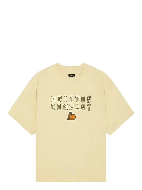 Brixton Worldwide Heavy Weight Relaxed Tee In Cream - Cream Classic Wash