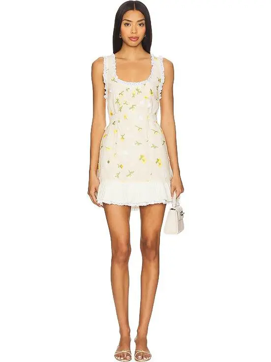 FAIT PAR FOUTCH Jasmine Dress - Yellow Fleur