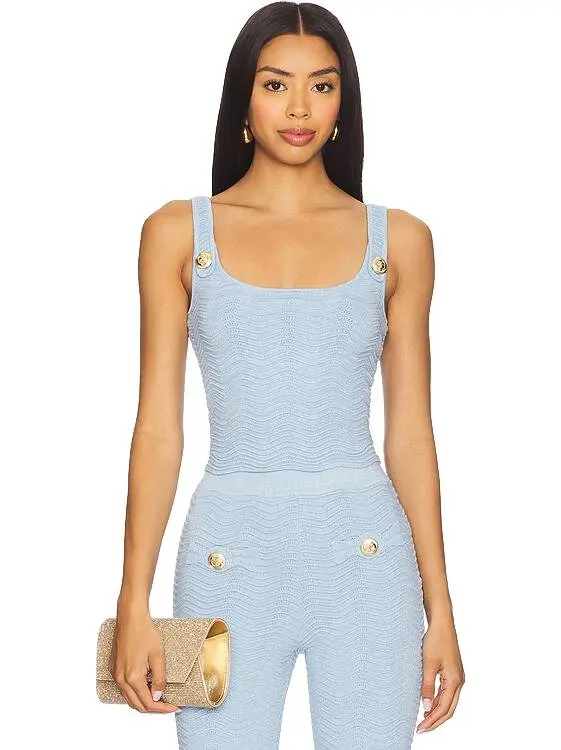Retrofete Aloe Knit Top - Metallic Powder Blue