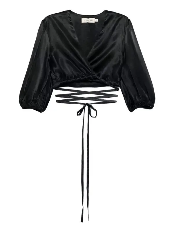 MOUTAKI Satin Blouse - Black