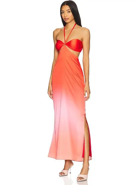 BAOBAB Riri Halterneck Maxi Dress - Off Red