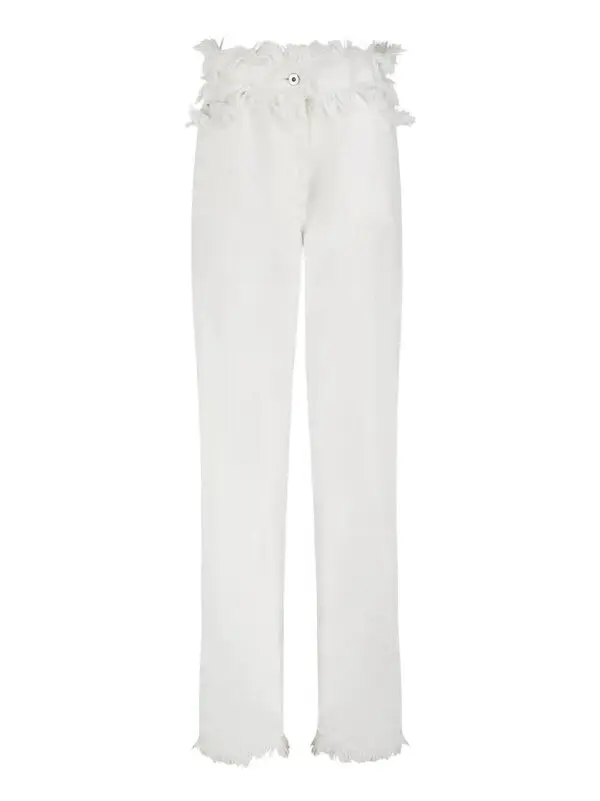 FERRAGAMO Cotton Straight Leg Jeans - White