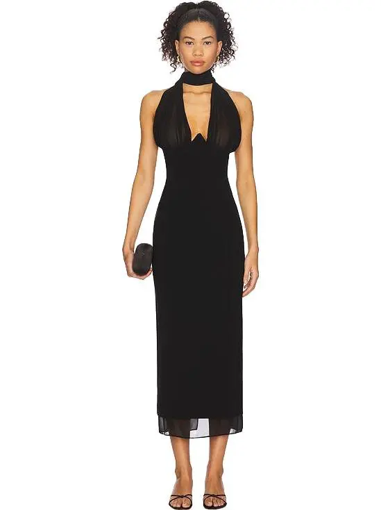 CAMILA COELHO Luzina Midi Dress - Black