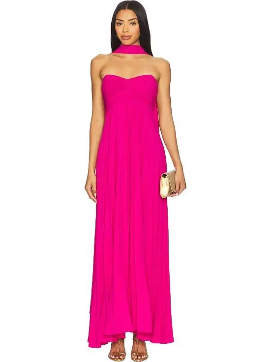 Delfi Daphine Gown - Hot Pink