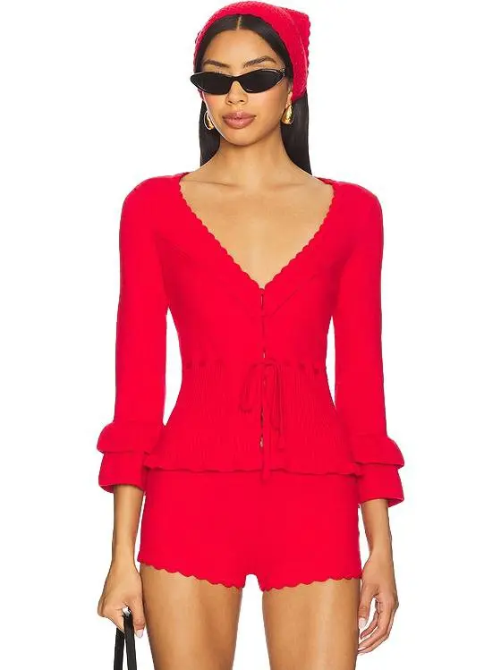 GUIZIO Mathilde Knit Top - Red Love
