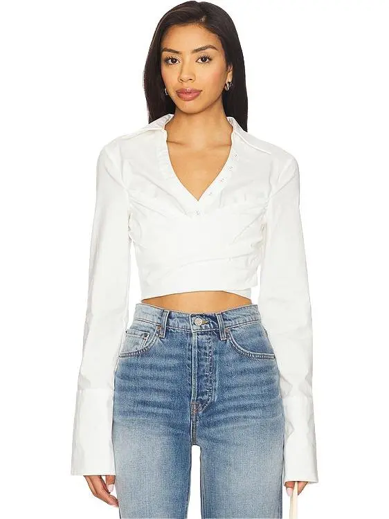 CAMILA COELHO Evangeline Wrap Top - White