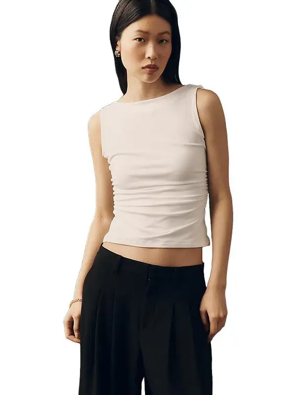 Anthropologie Scoop-back Tank Top - White