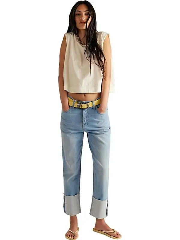 Free People We The Free Isabelle Slim Cuffed Jeans - Taboo