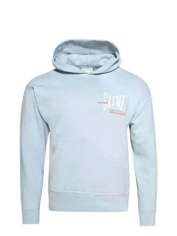 SAINT MXXXXXX Logo-print Hoodie - Blue