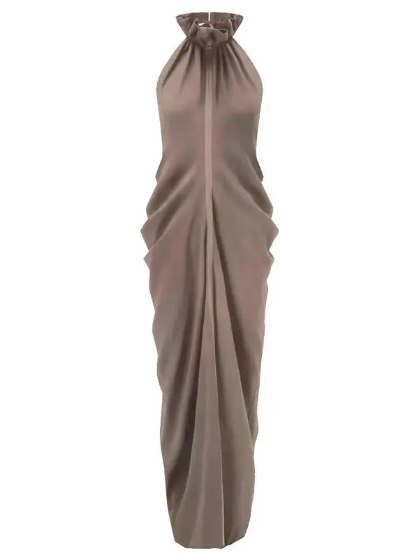 OUDE WAAG Halterneck Maxi Dress - Grey