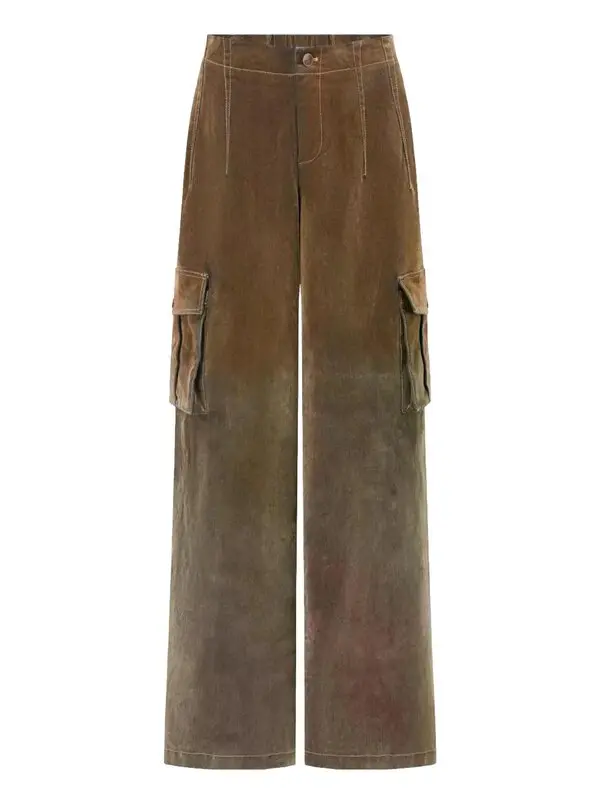 OUDE WAAG Wide-leg Trousers - Brown