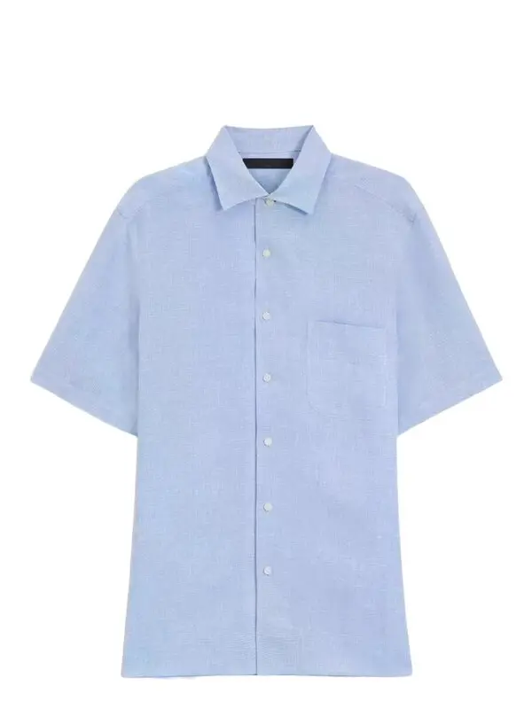 BOSS X David Beckham Short-sleeve Button-up Shirt - Blue