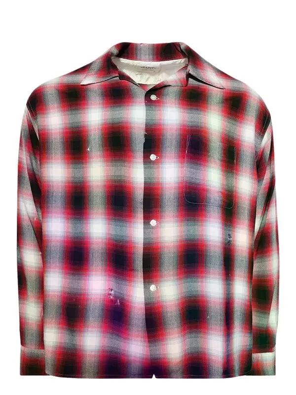 SAINT MXXXXXX Check-print Shirt - Red