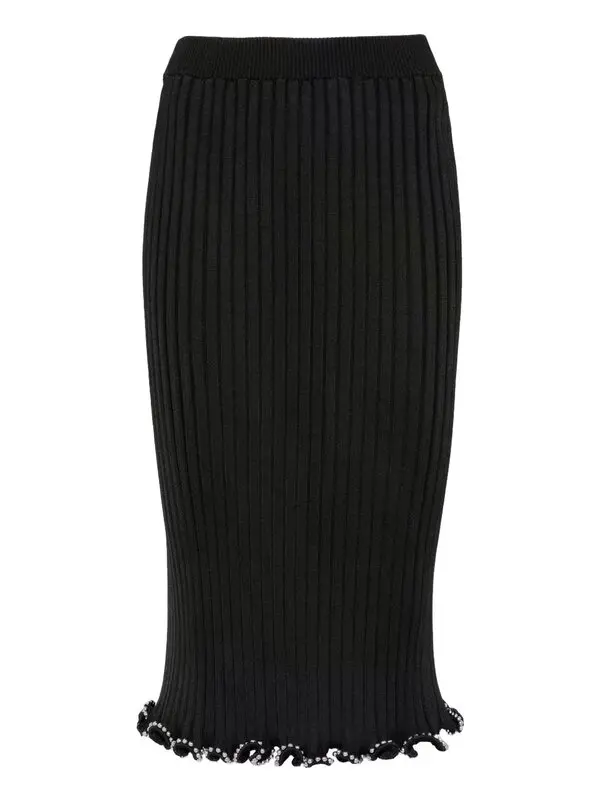 JIL SANDER Beaded Midi Skirt - Black