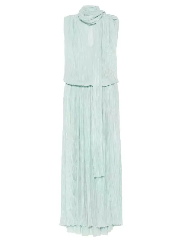 Blumarine Pleated Asymmetric Midi Dress - Green