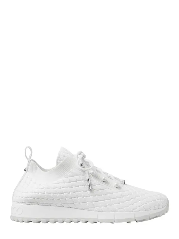 JIMMY CHOO Veles Knitted Sneakers - White