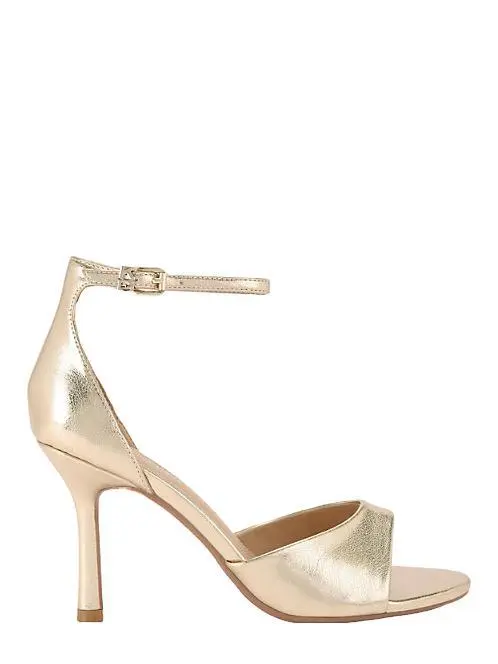 Kurt Geiger Serena Woven Heeled Sandals - Gold