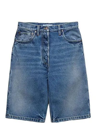 Prada Mid-rise Denim Bermuda Shorts - Blue