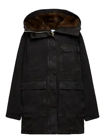 Prada Garment-dyed Cotton Canvas Parka Coat - Black