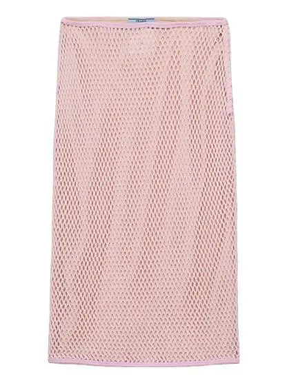 Prada Cotton Mesh Midi Skirt - Pink