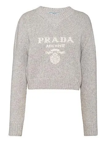Prada Wool-cashmere Knitted Sweater - Grey