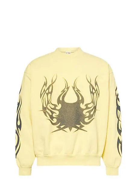 BASKETCASE Graphic-print Cotton-jersey Sweatshirt - Yellow