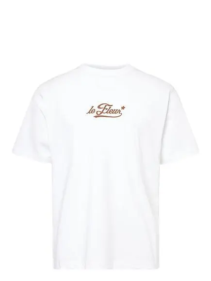 GOLF LE FLEUR Brand-print Short-sleeves Cotton-jersey T-shirt - White