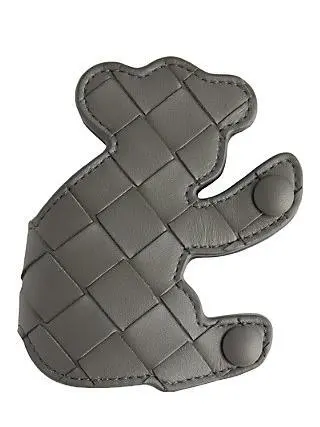 Bottega Veneta Koala Snap Leather Charm - Lapilli/lunar-gold