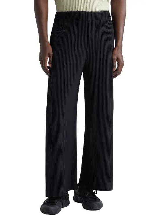 Issey Miyake Monthly Colors May Pleated Wide Leg Pants - Black