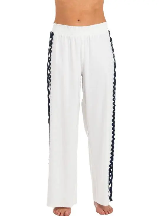 La Blanca Poolside Linen Blend Cover-up Pants - White