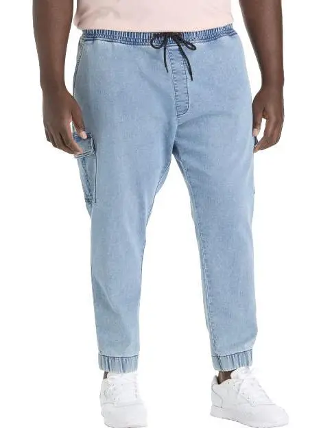 TRUE NATION BY DXL Denim Cargo Joggers - True Blues