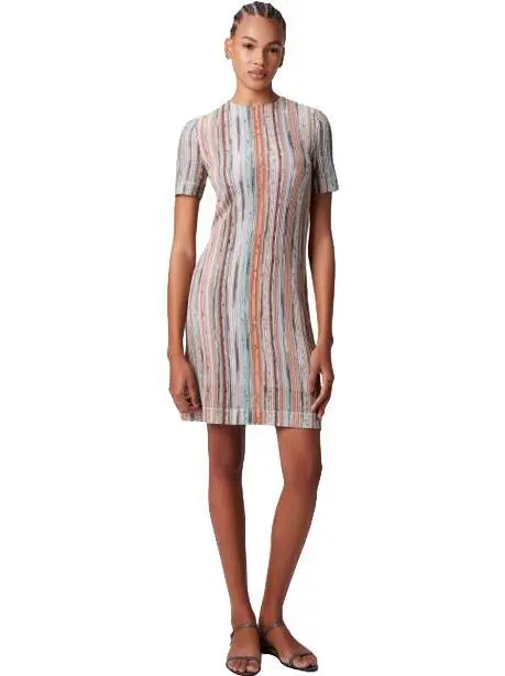 Missoni Short-sleeved Striped Mini Dress - Orange Multi