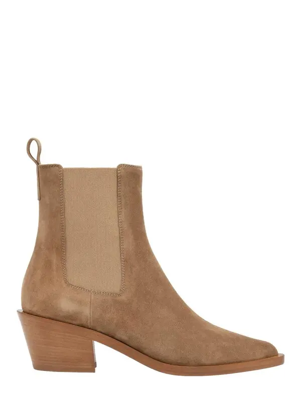 GIANVITO ROSSI Wylie Suede Chelsea Booties - Tan