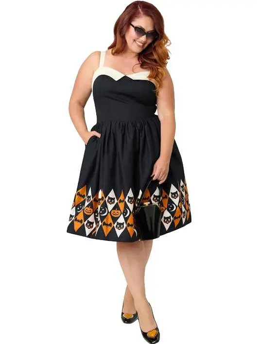 Unique Vintage Rachel Swing Dress - Black