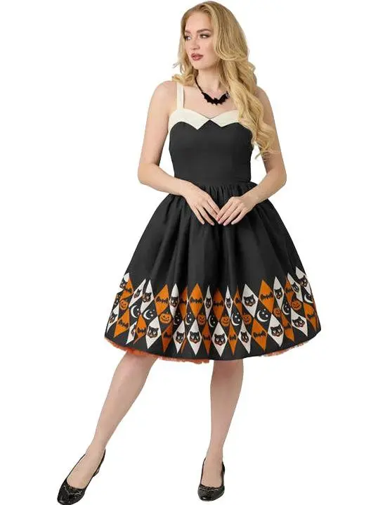 Unique Vintage Rachel Swing Dress - Black