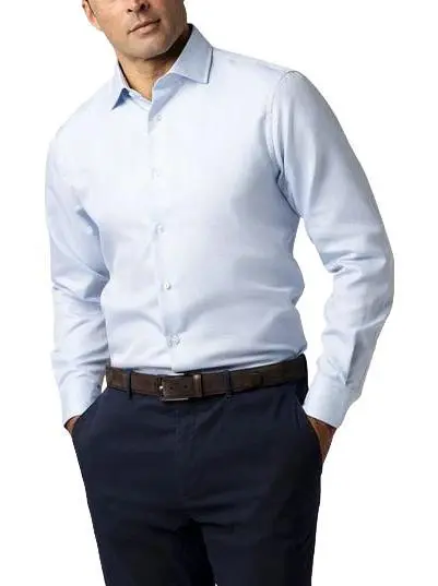 Robert Talbott Reynolds Hopsack Shirt In Classic Fit - Blue